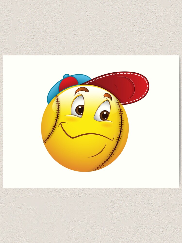"Baseball Smiley Face Emoticon" Art Print for Sale by allovervintage ...