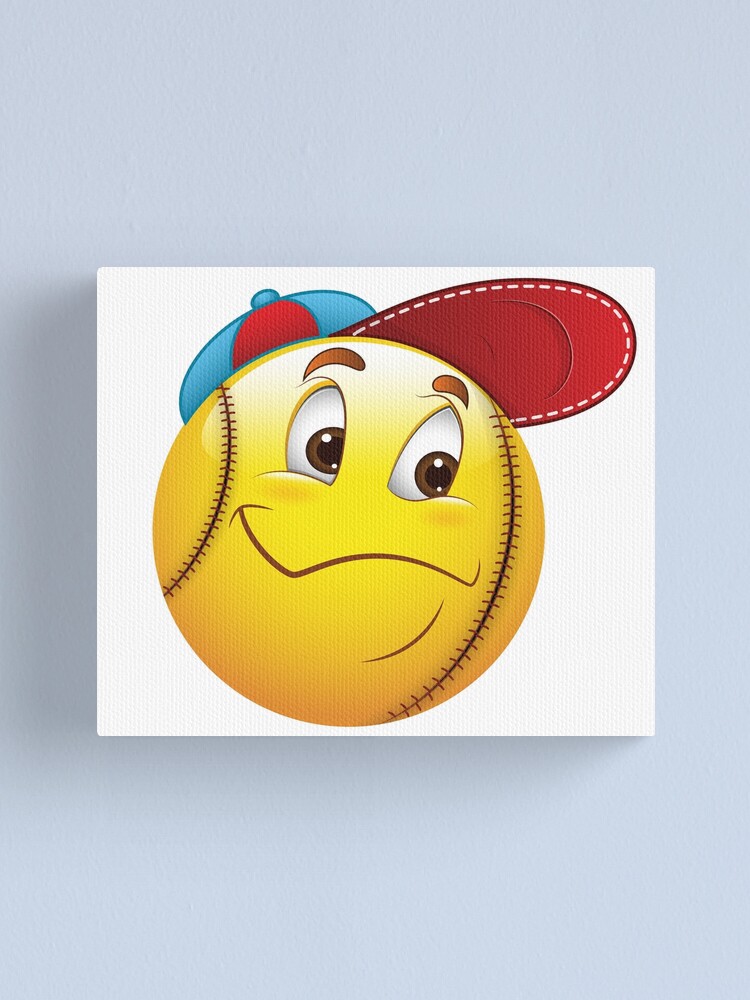 "Baseball Smiley Face Emoticon" Canvas Print by allovervintage | Redbubble