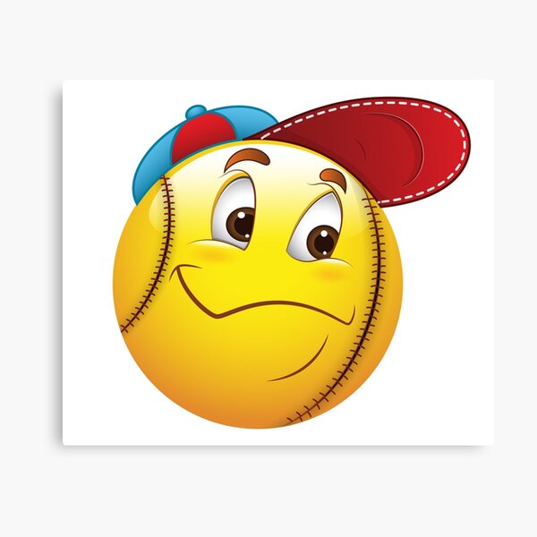 "Baseball Smiley Face Emoticon" Canvas Print by allovervintage | Redbubble