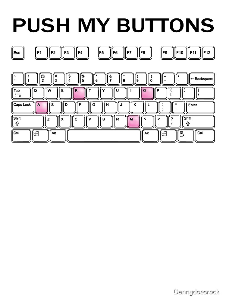 "Push my Buttons - AMOR" Art Print by Dannydoesrock | Redbubble