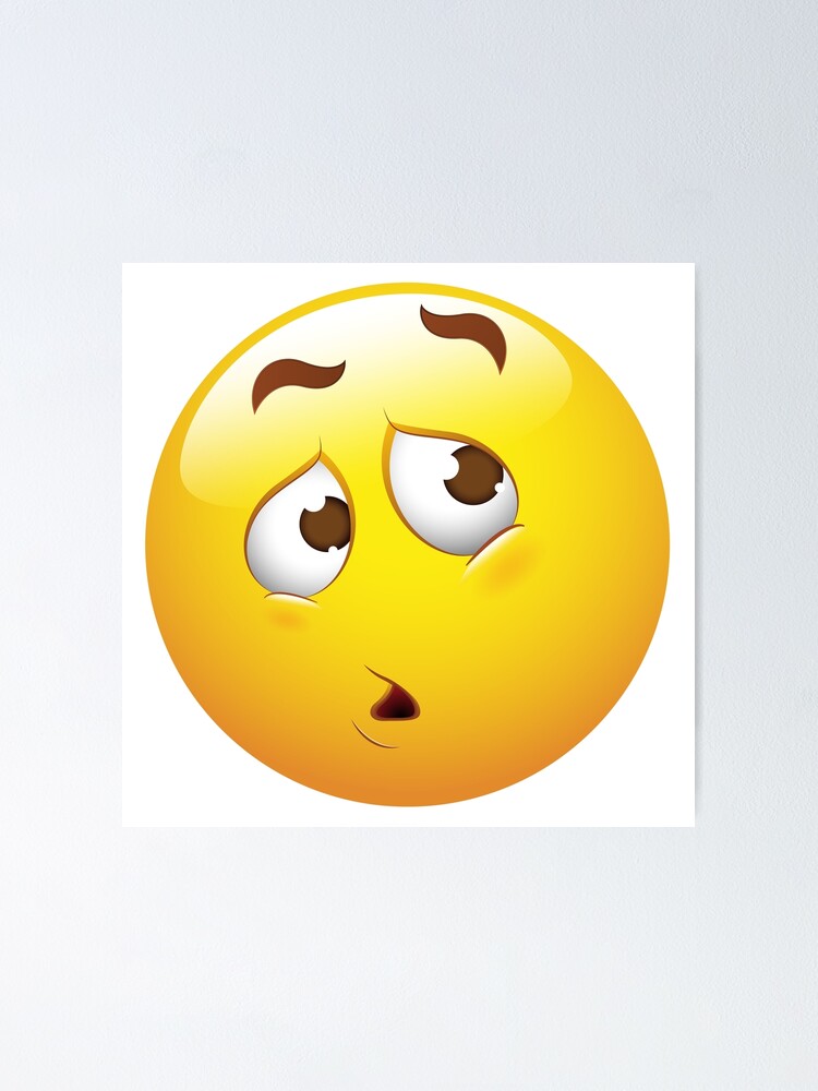 Poster « Émoticône visage timide », par allovervintage | Redbubble