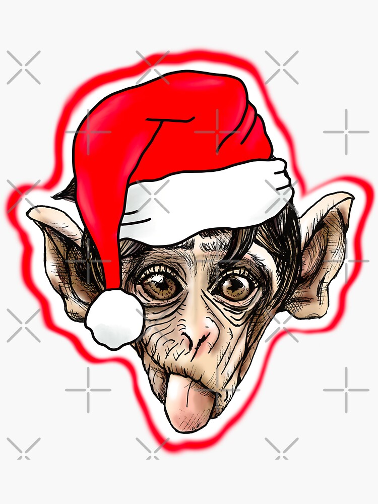 "Funny Christmas Monkey " Sticker for Sale by Krissys-Art | Redbubble