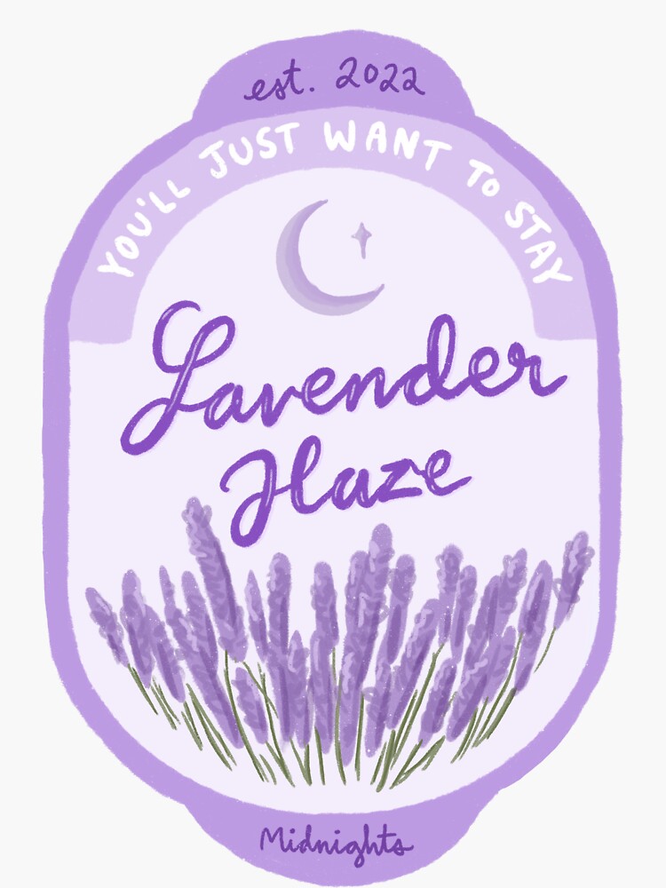 "Lavender Haze label sign drawing graphic design" Sticker for Sale by ...