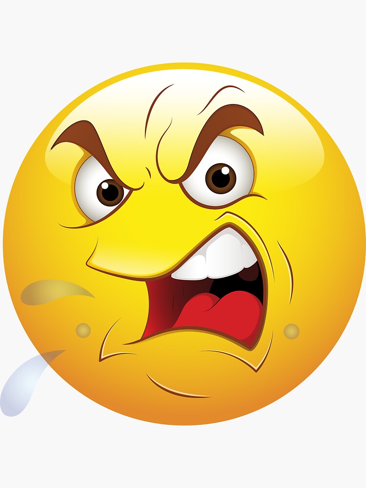 "Angry Smiley Face Emoticon" Sticker by allovervintage | Redbubble