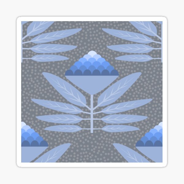 "Floral FLORENTINE Burst - Blue Mist" Sticker for Sale by ArtnDesignCo ...