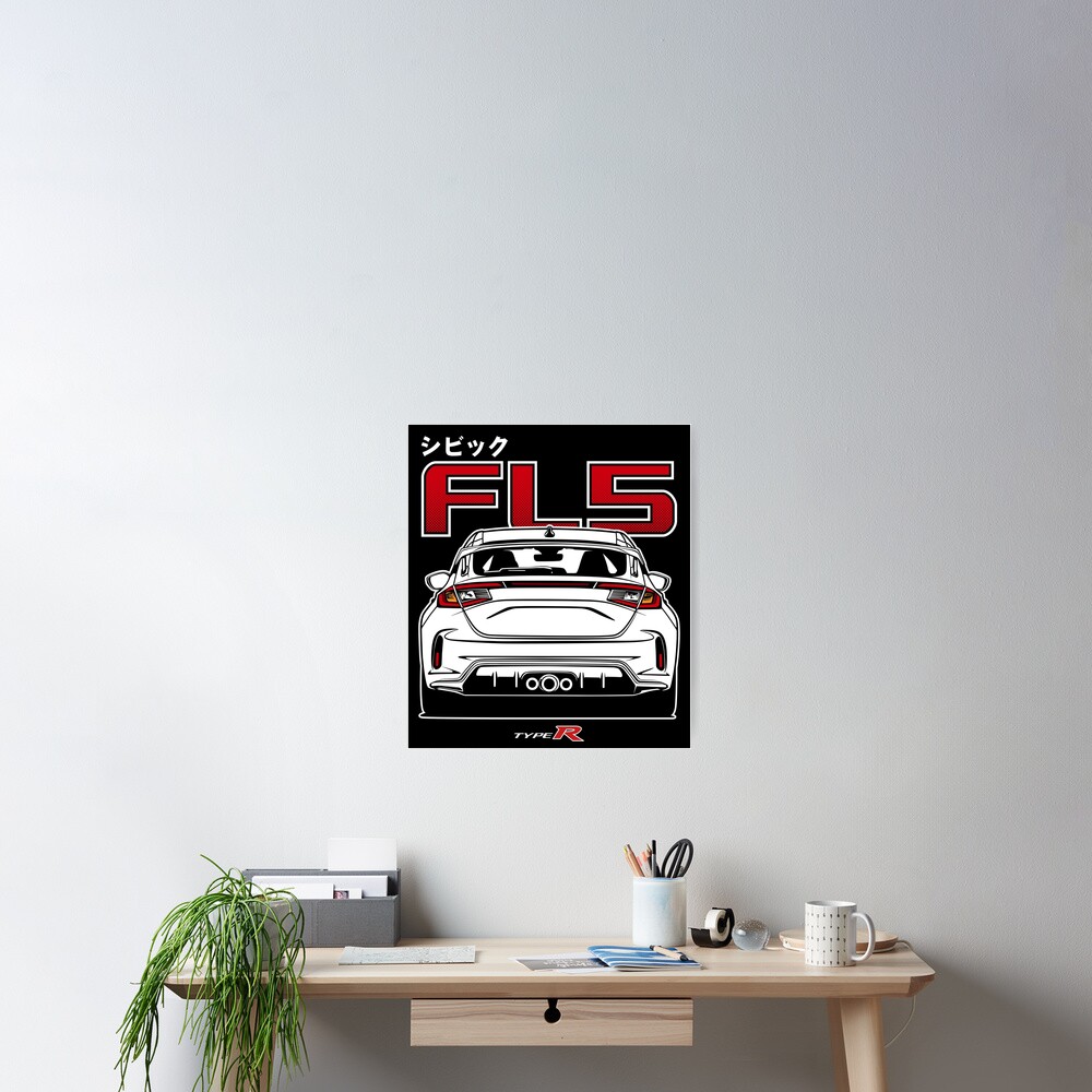 "Civic Type R FL5 White Print" Poster for Sale by idrdesign | Redbubble