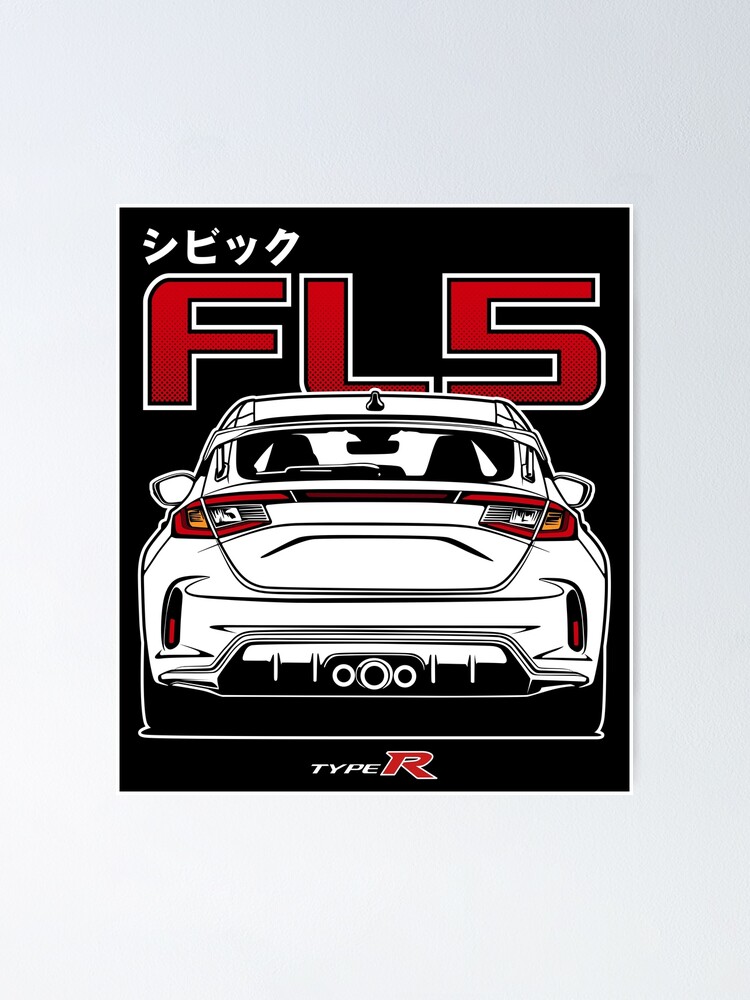 "Civic Type R FL5 White Print" Poster for Sale by idrdesign | Redbubble