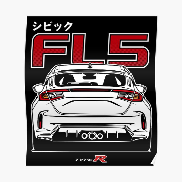 "Civic Type R FL5 White Print" Poster for Sale by idrdesign | Redbubble