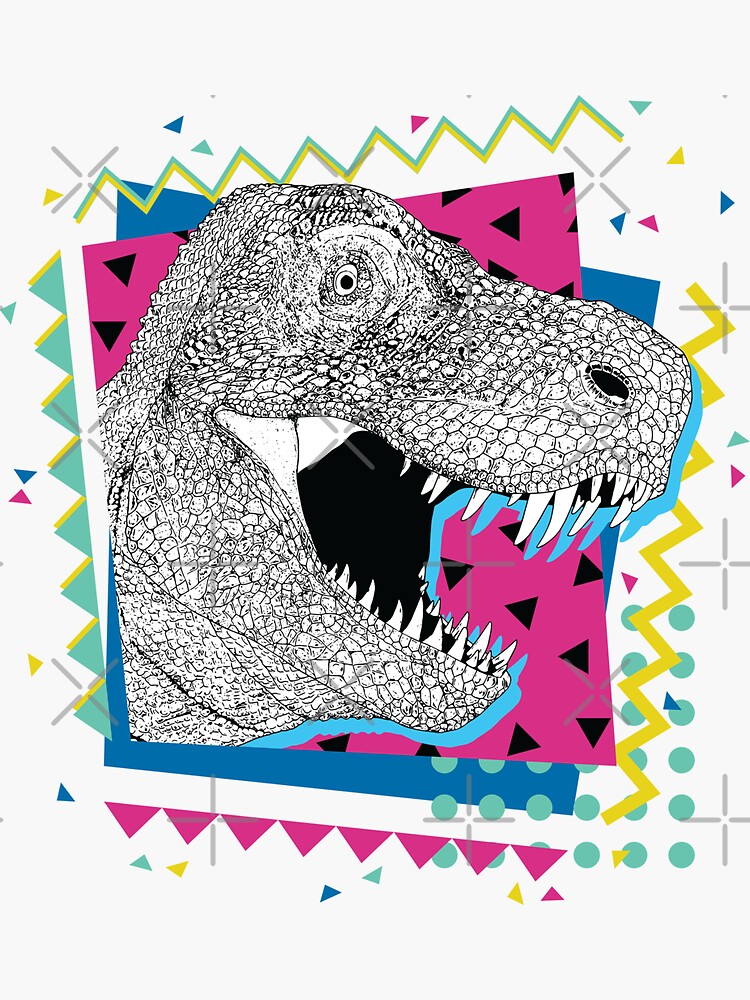 "90s Retro T.Rex T-Rex Tyrannosaurus Rex Dinosaur" Sticker for Sale by ...
