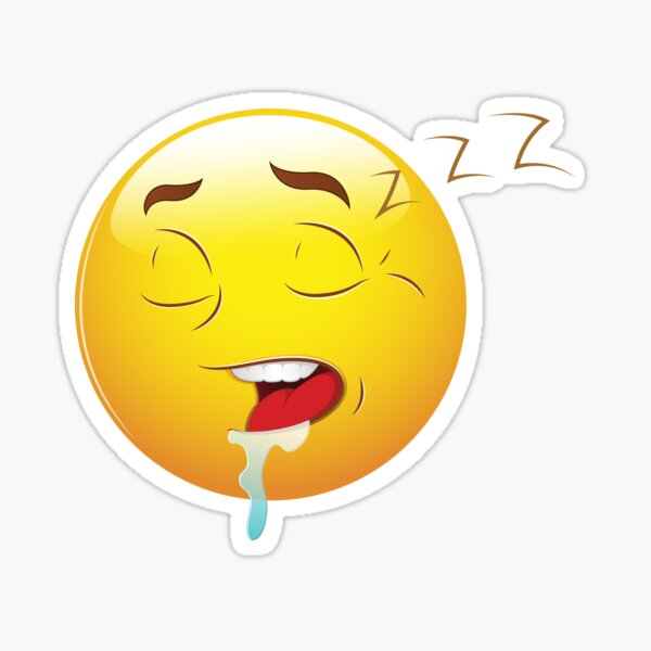 "Sleepy Smiley Face Emoticon" Sticker for Sale by allovervintage ...