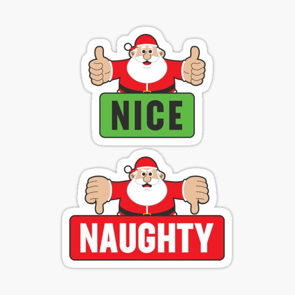"Santa Claus Naughty or Nice Christmas Holiday Sticker Pack" Sticker ...