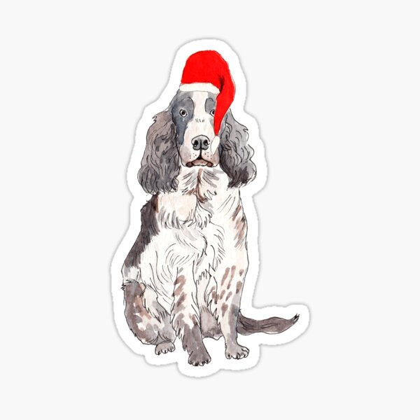 "English cocker spaniel dog fun Christmas" Sticker for Sale by ...