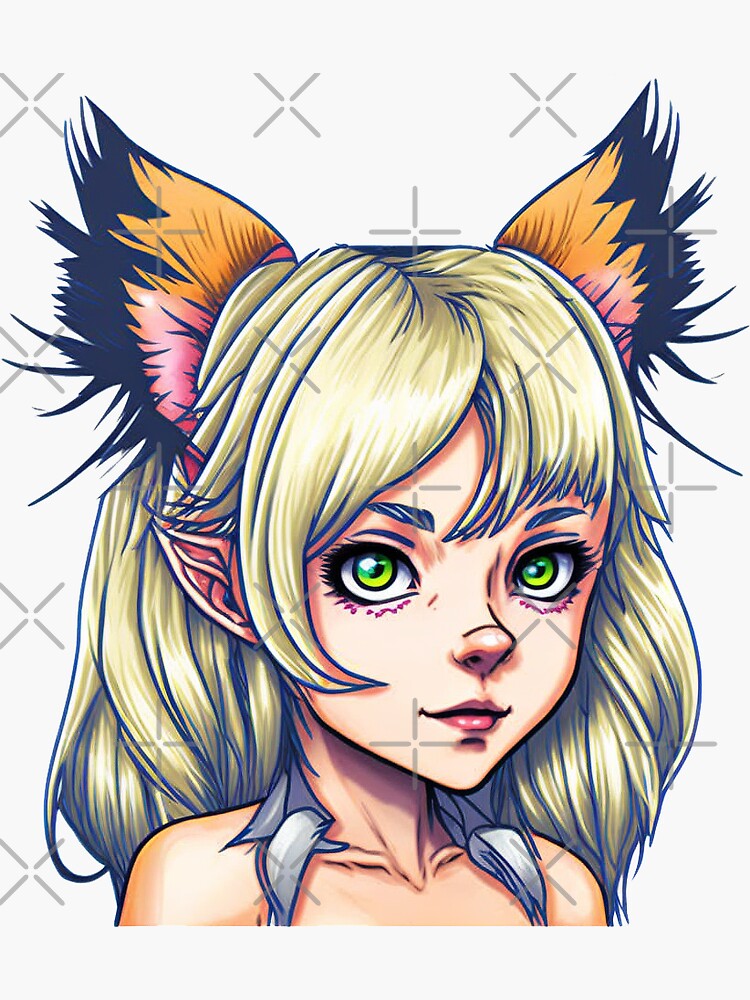 ""Nadiye" - Fox-girl Anime Waifu " Sticker for Sale by Waifu-Stickers ...