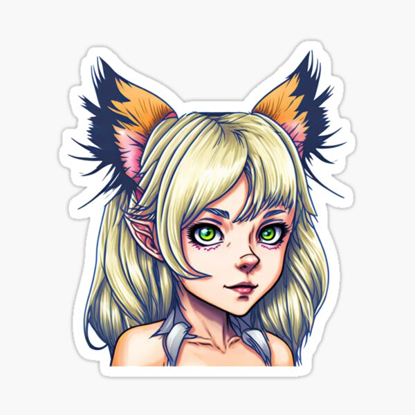 ""Nadiye" - Fox-girl Anime Waifu " Sticker for Sale by Waifu-Stickers ...