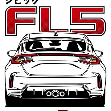 "Civic Type R FL5 Black Print" Sticker for Sale by idrdesign | Redbubble