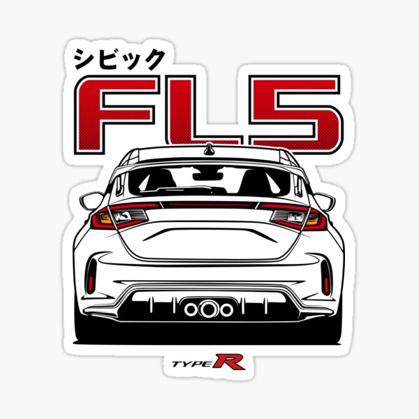 "Civic Type R FL5 Black Print" Sticker for Sale by idrdesign | Redbubble