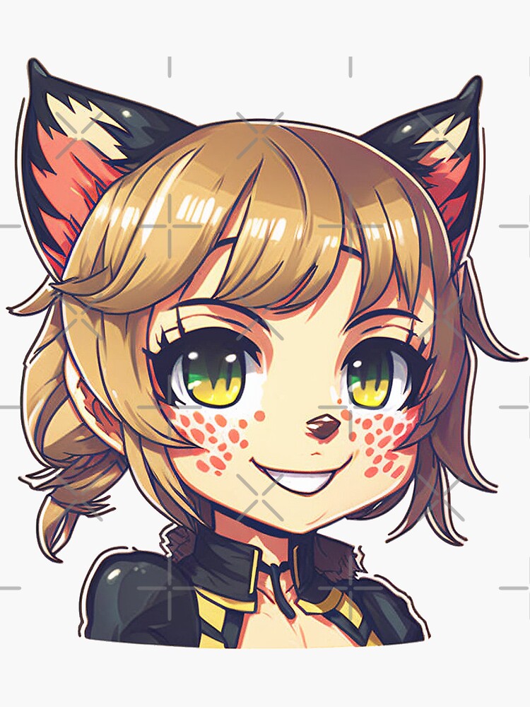 ""Lavia" - Cat-girl Anime Waifu" Sticker for Sale by Waifu-Stickers ...