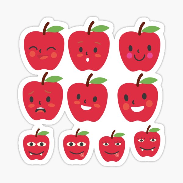 "Cute apples emotes Stickers collection" Sticker for Sale by Olivvier ...