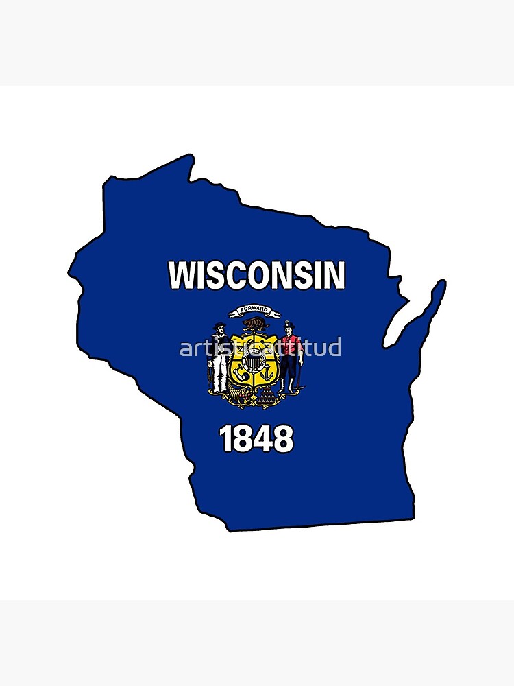 "Wisconsin flag state outline" Canvas Print by artisticattitud | Redbubble