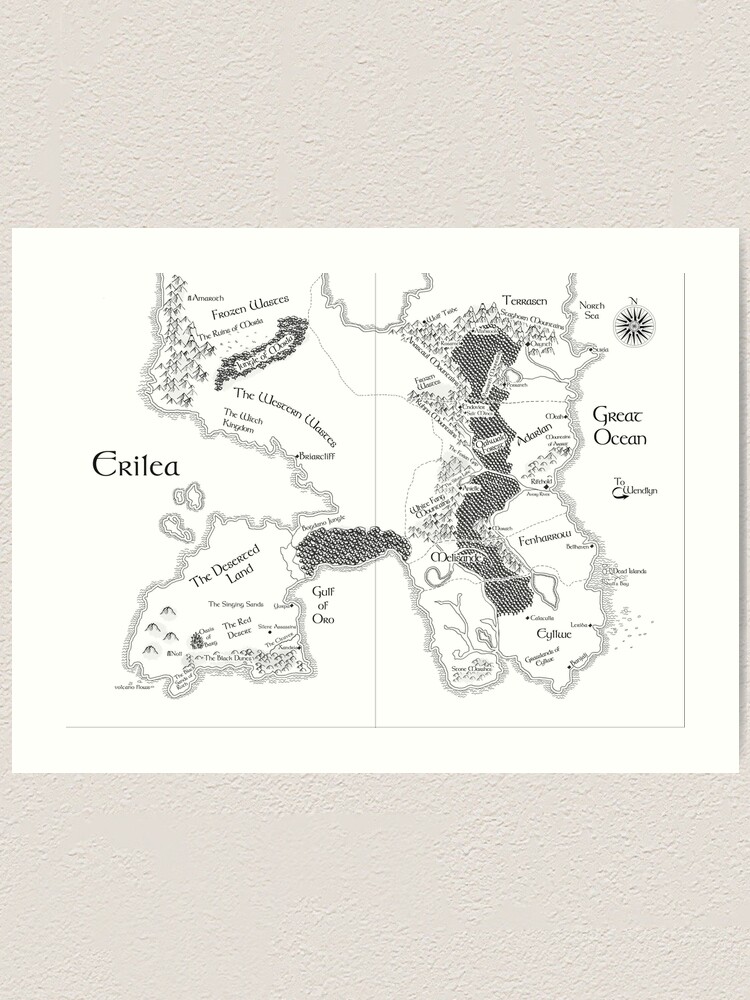 "Erilea Throne of Glass Map" Art Print by daredevils | Redbubble