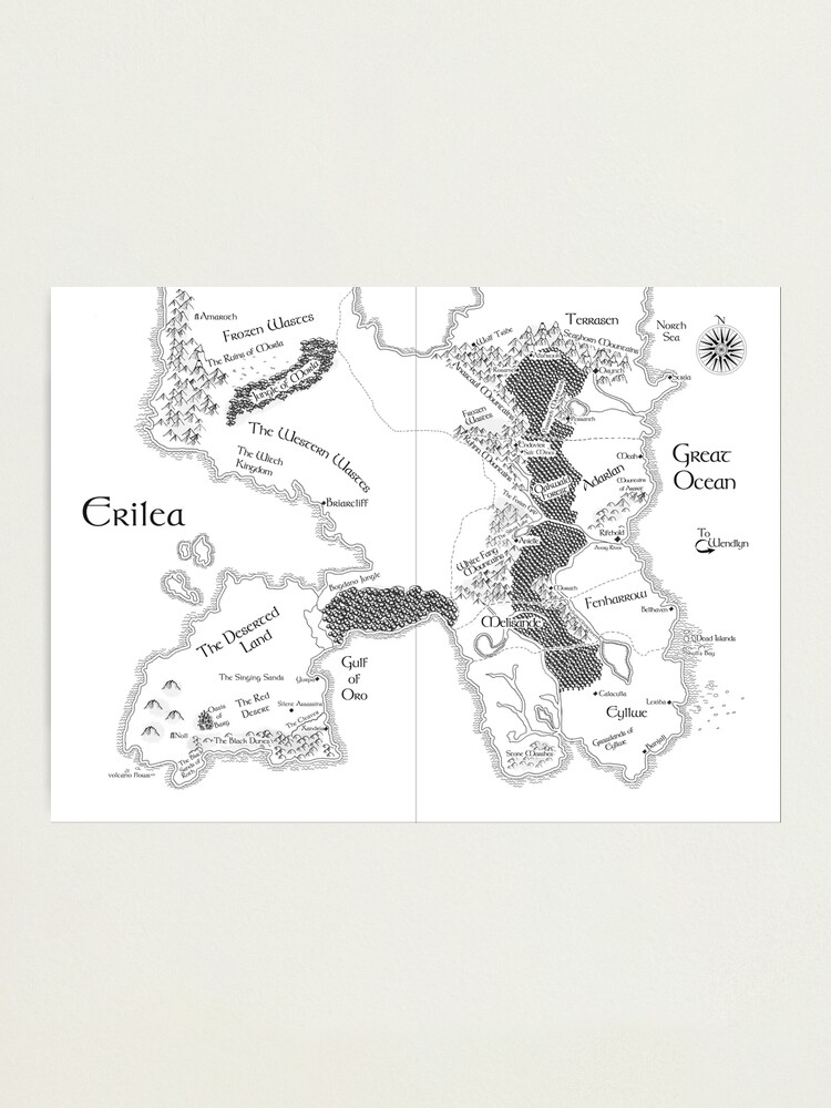 "Erilea Throne of Glass Map" Photographic Print for Sale by daredevils ...