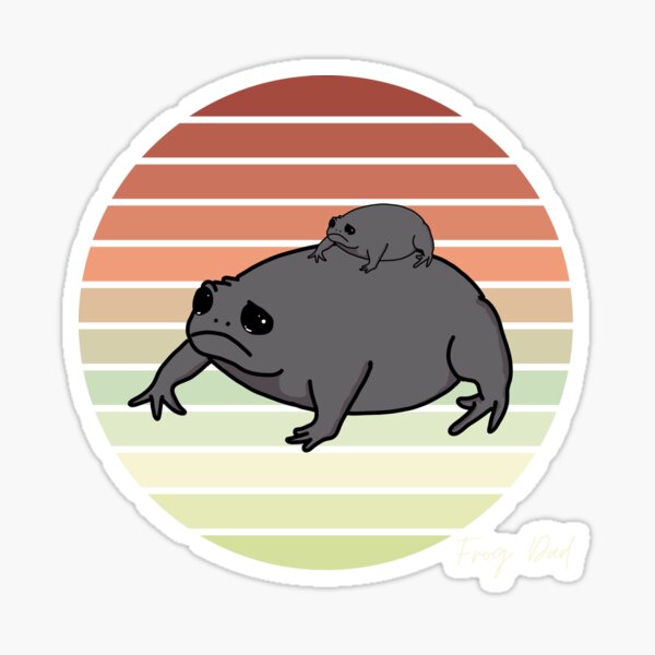 Pegatina «Rana gruñona - Papá rana - Rana de lluvia negra» de ...