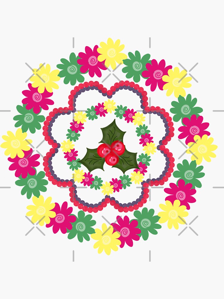 "Flower wheels of holly" Sticker for Sale by Yeahprim | Redbubble