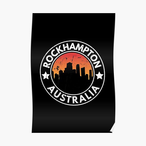 "Rockhampton Vintage Sunset, Rounded | City In Australia" Poster for ...