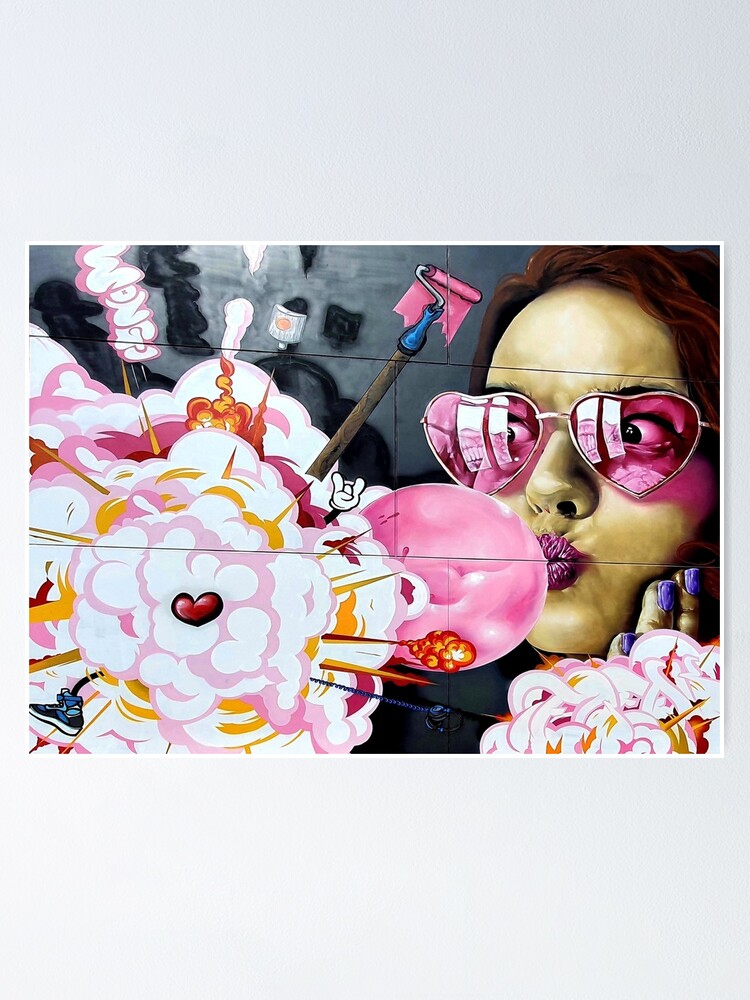 "Exuberant girl living her best life wearing rose tinted heart ...