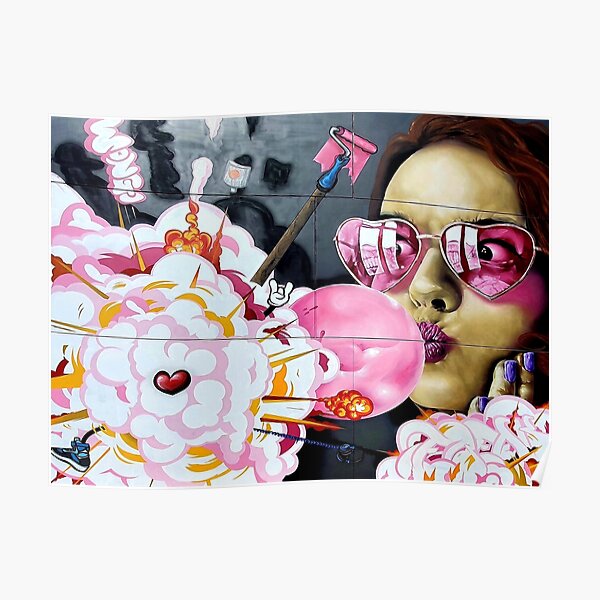 "Exuberant girl living her best life wearing rose tinted heart ...