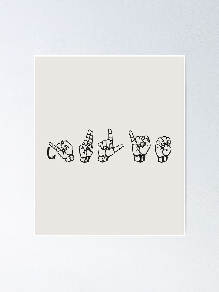 "Julie Name Hand Sign Language ASL Gift Named Julie" Poster for Sale by ...