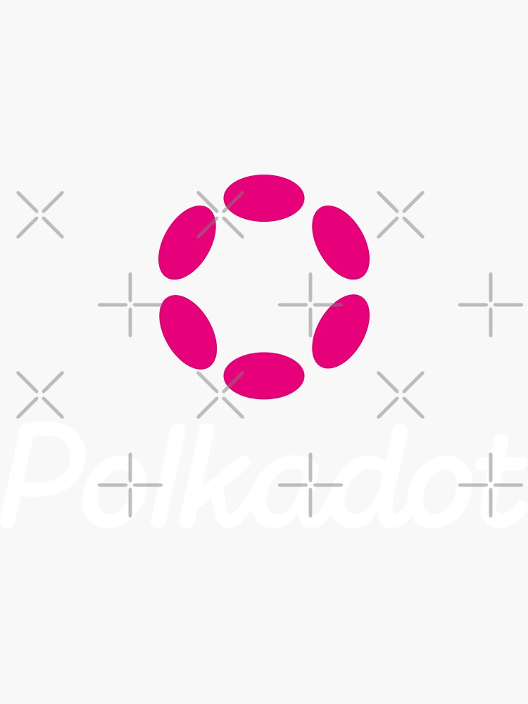 "Polkadot DOT Crypto Altcoin - Clean Vertical Pink Logo with White Text ...