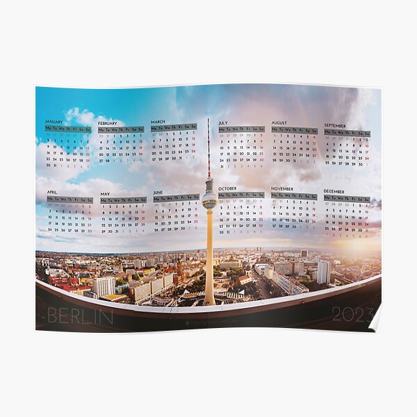 "Berlin Calendar 2023 (I)" Poster for Sale by zeeny79 | Redbubble