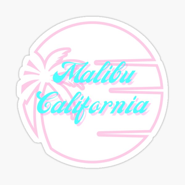 "Malibu California" Sticker for Sale by BetaRetroArt | Redbubble