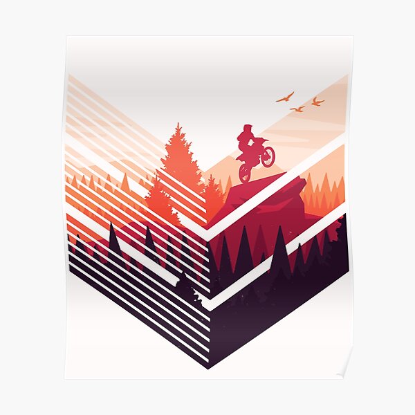 "Enduro sunset Forest Adventure bike Dirt bike" Poster for Sale by ...