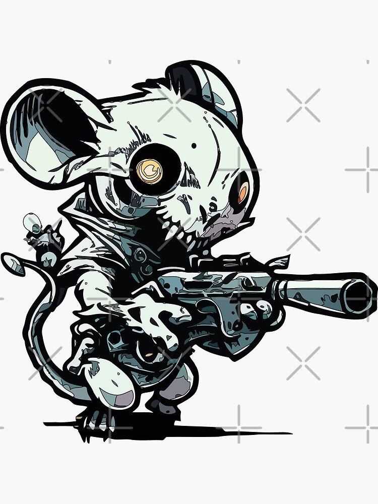 "Death Mouse with Gun ART" Sticker for Sale by Magicmindart | Redbubble