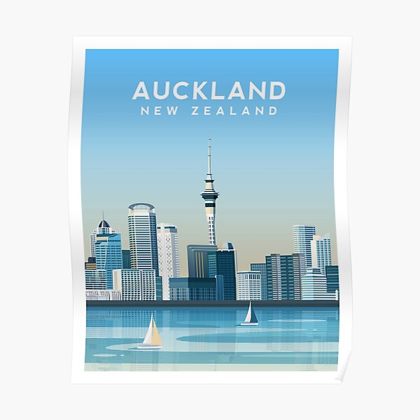 "Auckland, New Zealand - Sky Tower Cityscape" Poster for Sale by ...