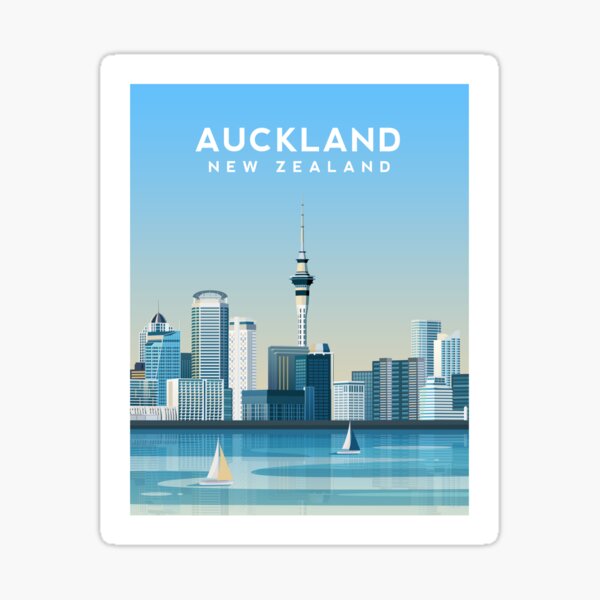 "Auckland, New Zealand - Sky Tower Cityscape" Sticker for Sale by ...