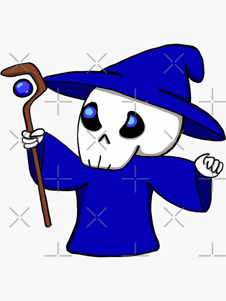 "Staff Mage - Skeleton Dungeon" Sticker for Sale by Mehkell | Redbubble