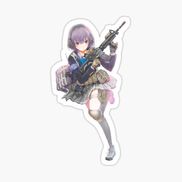 "Military Anime Girl" Sticker for Sale by kittiescuties | Redbubble