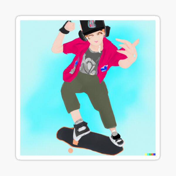 "TikTok Skater Boy digital art 2" Sticker for Sale by AlexTjhi | Redbubble