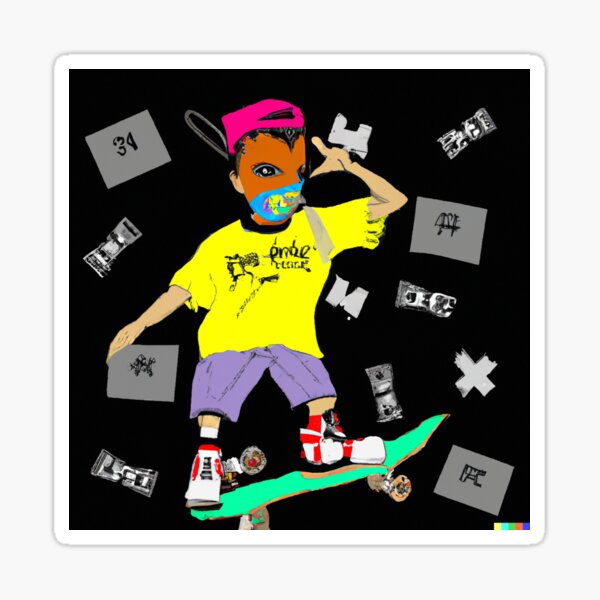 "TikTok Skater Boy Raw art style 2" Sticker for Sale by AlexTjhi ...