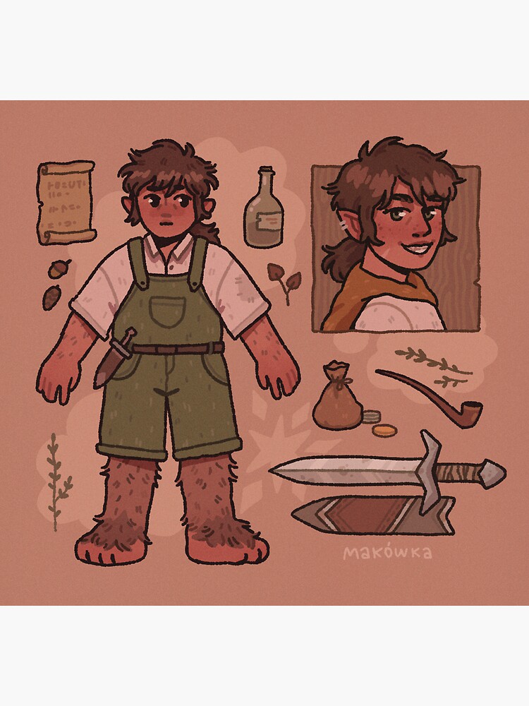 "Hobbit friend " Sticker for Sale by makowka | Redbubble