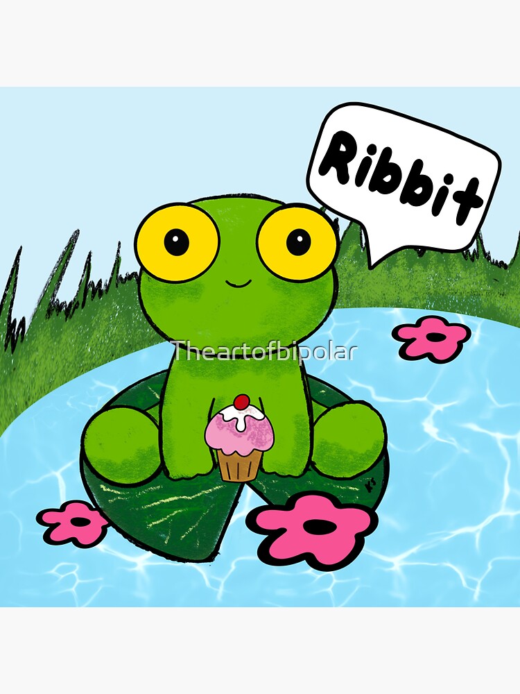 "Frogs Go Ribbit - Cute Cartoon Frog " Sticker for Sale by ...