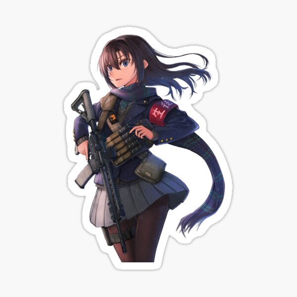 "Anime Girl Gun" Sticker for Sale by kittiescuties | Redbubble