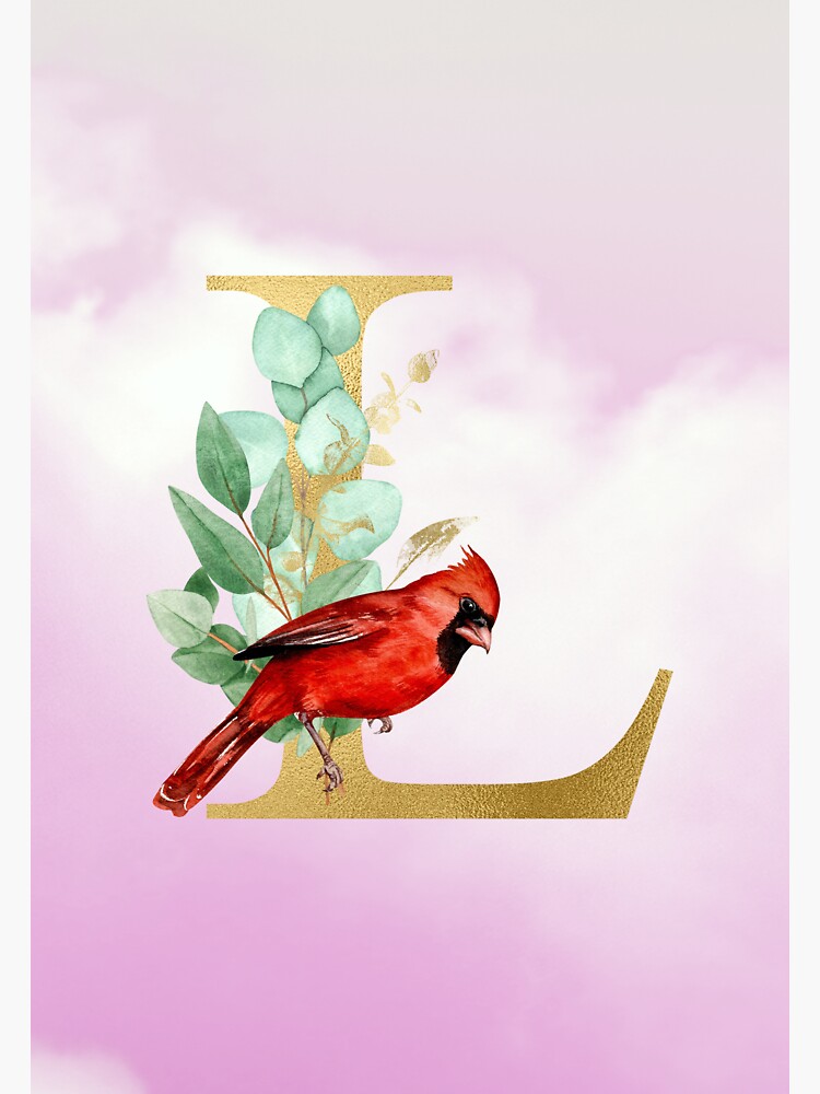 "L letter with Cardinal" Sticker for Sale by Bellemolly | Redbubble