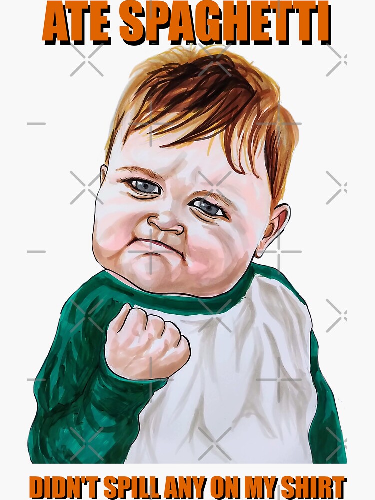 "Success Kid meme - Spaghetti" Sticker for Sale by smadge | Redbubble