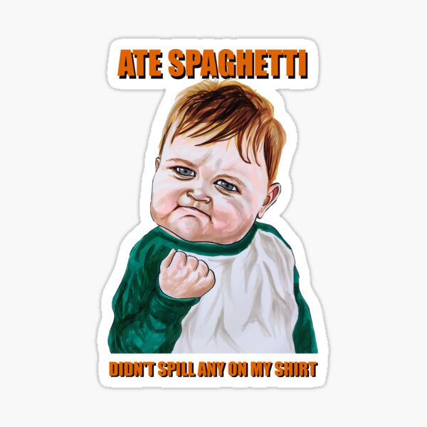 "Success Kid meme - Spaghetti" Sticker for Sale by smadge | Redbubble
