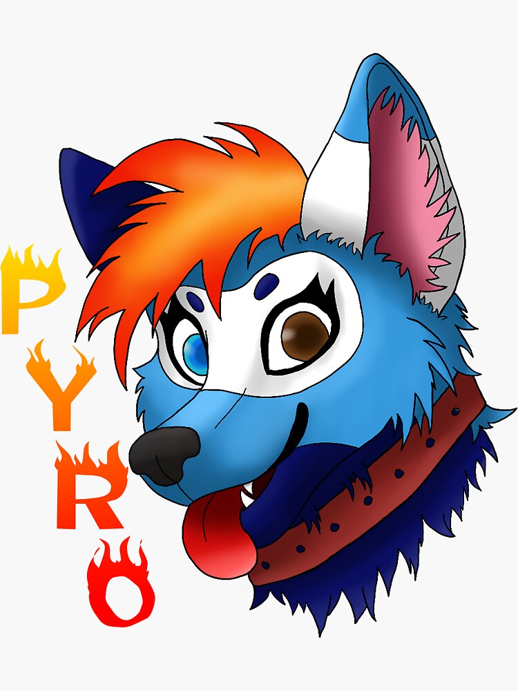 "Pyro Head Logo" Sticker for Sale by Wolf-Den-Artist | Redbubble