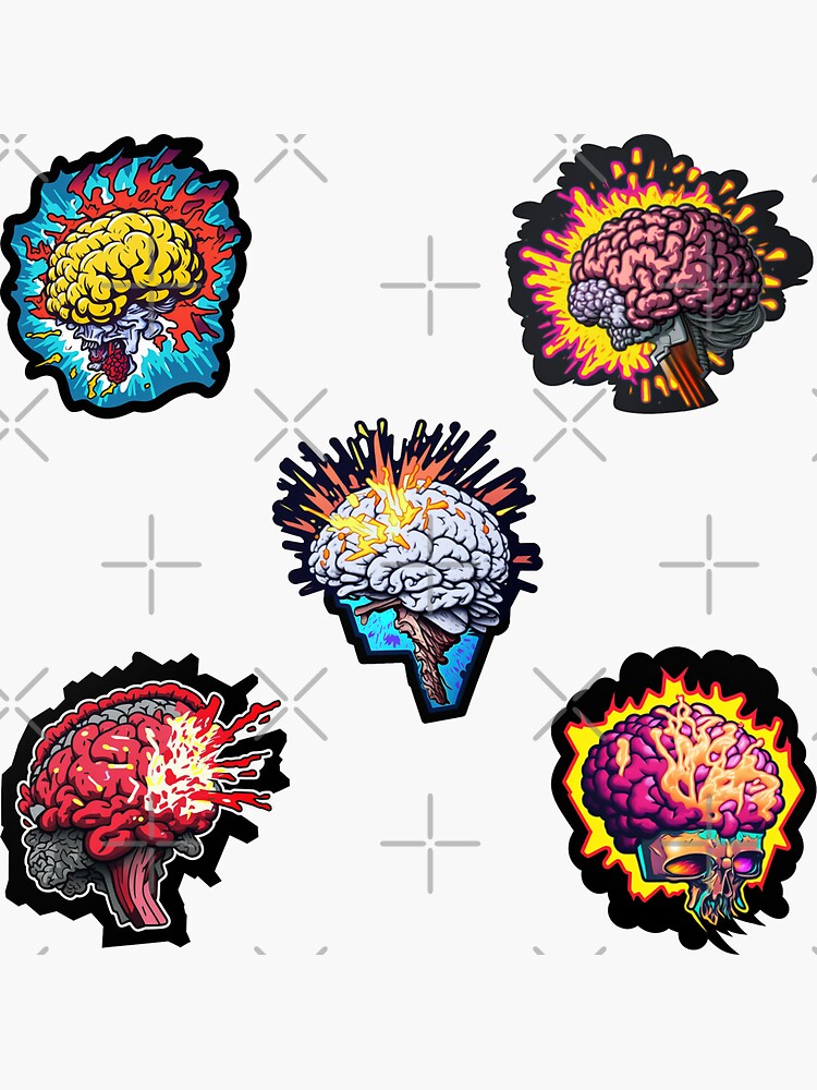 "Exploding Head Mind Blown " Sticker for Sale by fairytale-shop | Redbubble